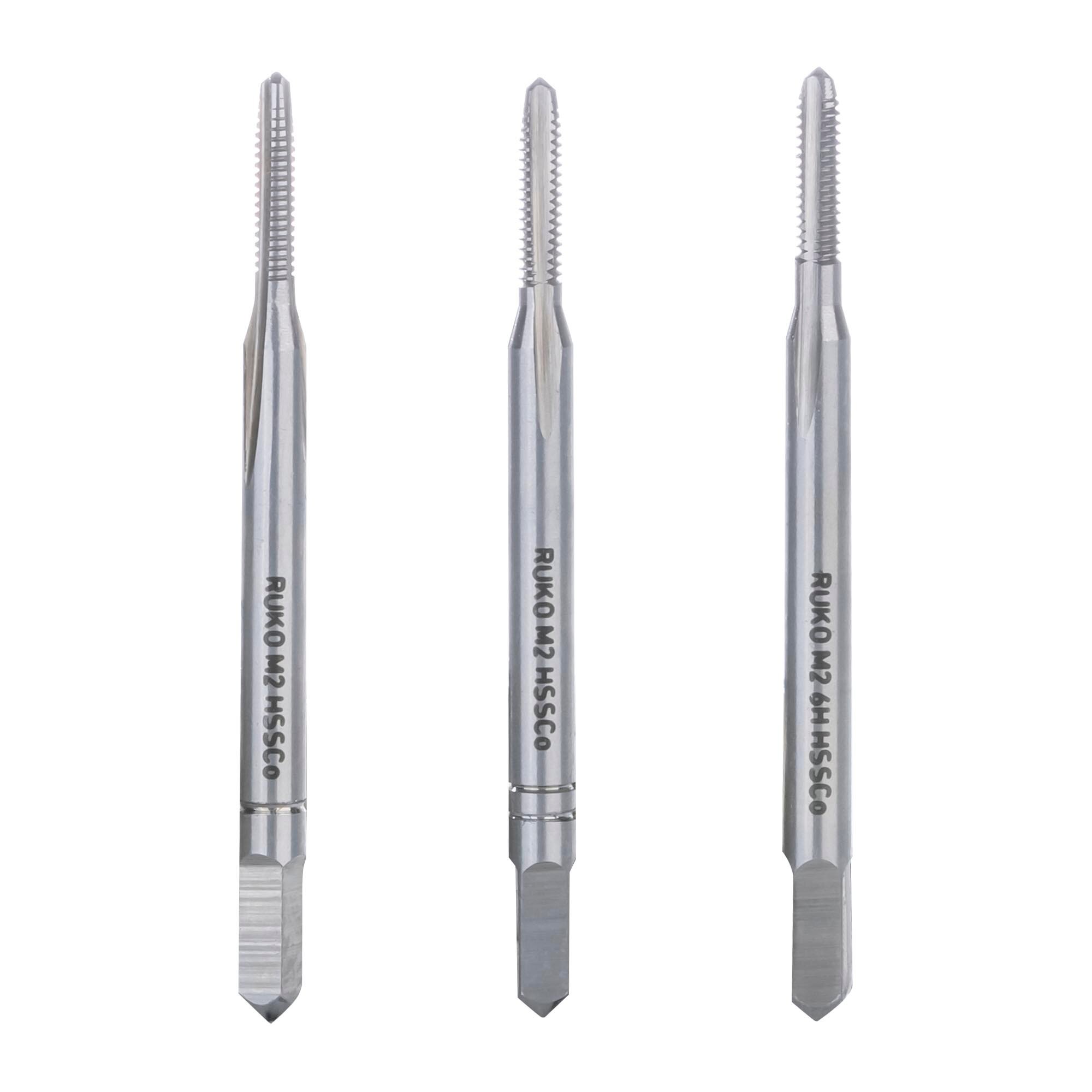 Набор метчиков 3шт Ruko HSSE DIN352 6h метрическая резьба М2х0,4 230020E