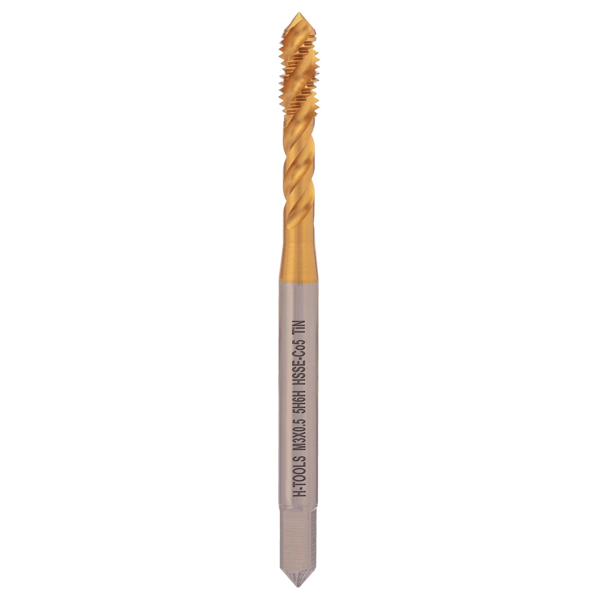 Метчик винтовой машинный H-Tools М3х0,5 DIN371 HSSE-TiN 5h6h C/2-3P R45 516X01-C2-0030