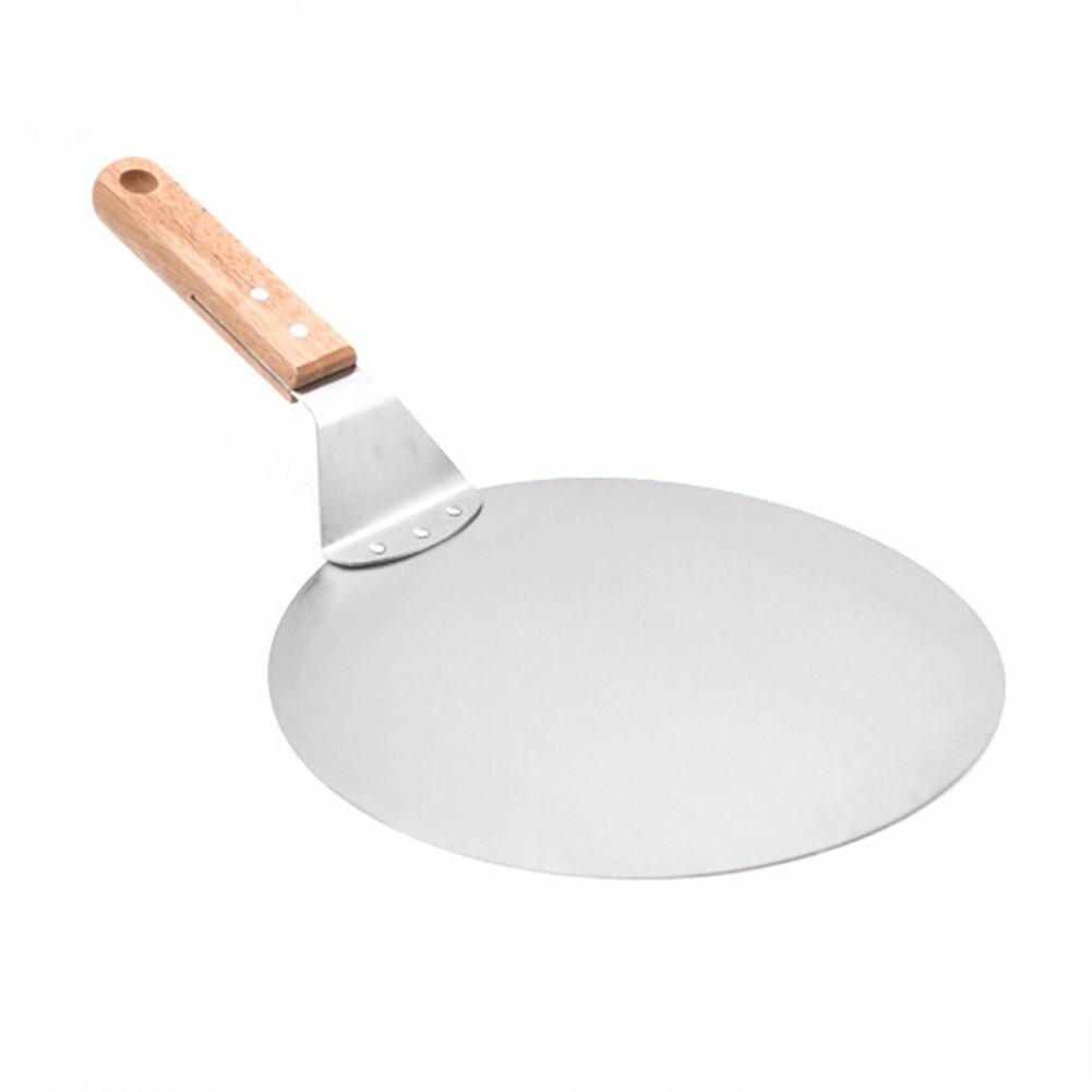 Пицца-лопатка из нержавеющей стали 25,5 см с деревянной ручкой