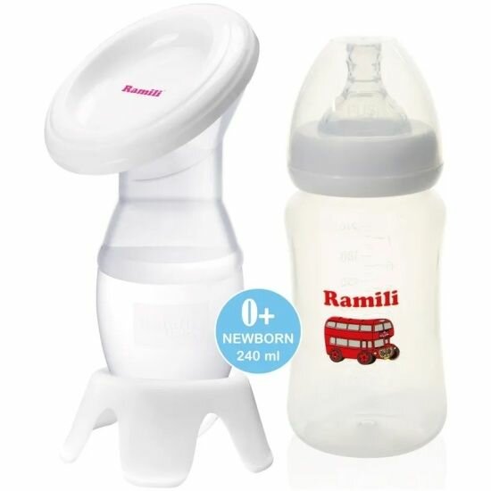 Противоколиковая бутылочка для кормления Ramili Baby (240 мл, 0+, слабый поток)