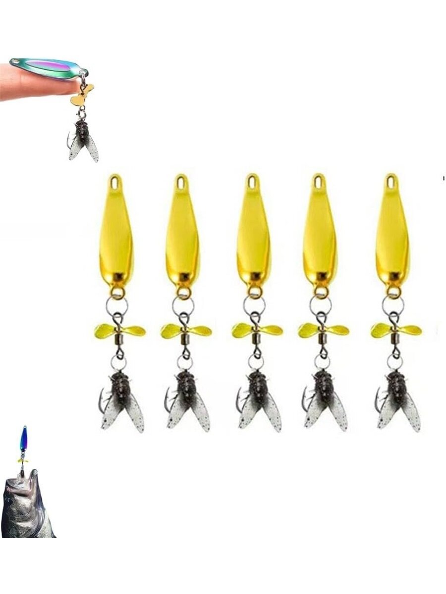 Металлическая пропеллерная приманка с 3D глазами 1.5г 7г для спиннинга