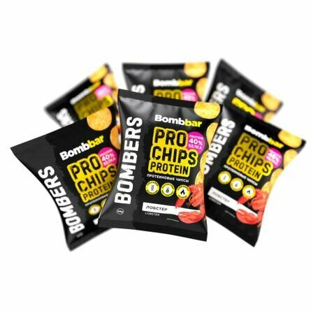 BOMBBAR Чипсы Цельнозерновые Протеиновые 50 г (Лобстер), без сахара