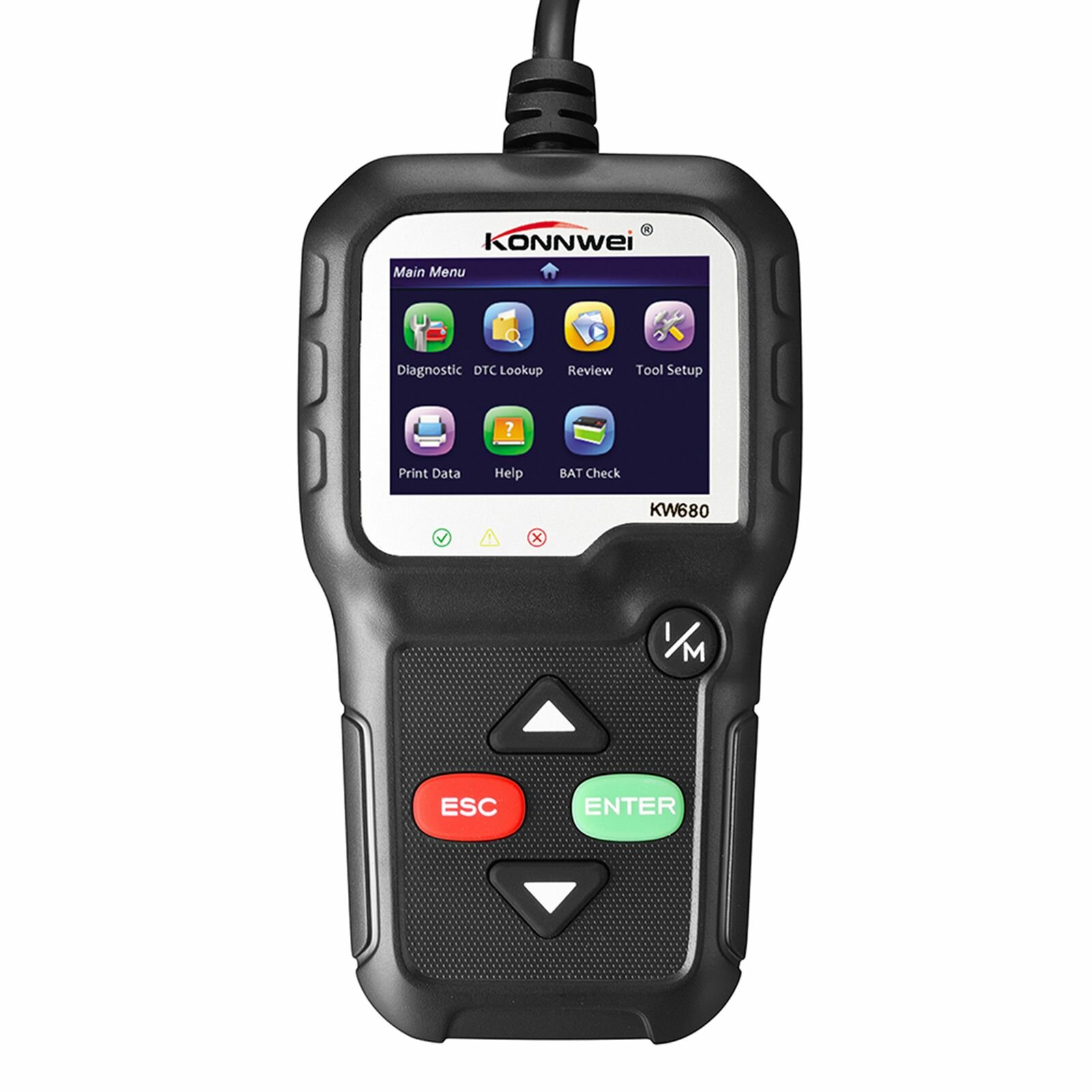 Top Auto Диагностический сканер автомобиля, Поддерживается русский язык, KONNWEI OBD II KW680
