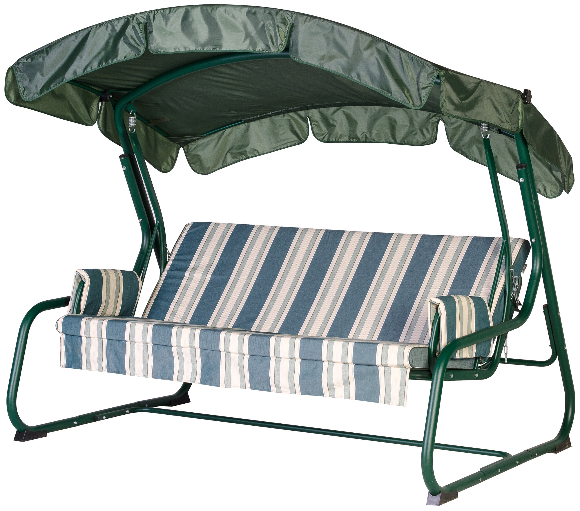 Качели садовые Удачная Мебель "Барселона", металл, 3 места, тент