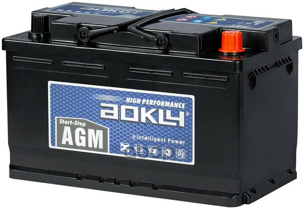 Аккумулятор AOKLY AGM Stop&Go 80 А/ч обратный R+ 316x176x190 L4 EN 780 А AOKLY арт. AGM 80