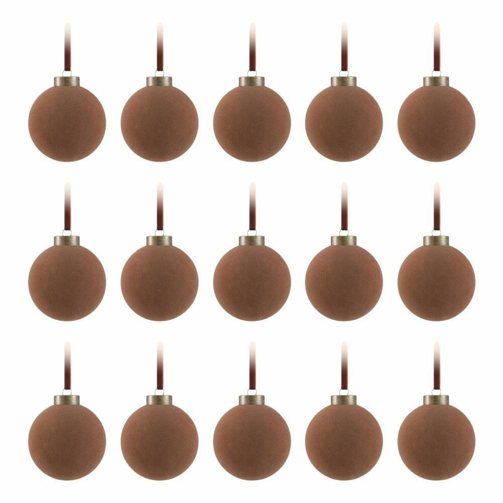 Набор бархатных фенечек для елки, 15 штук.