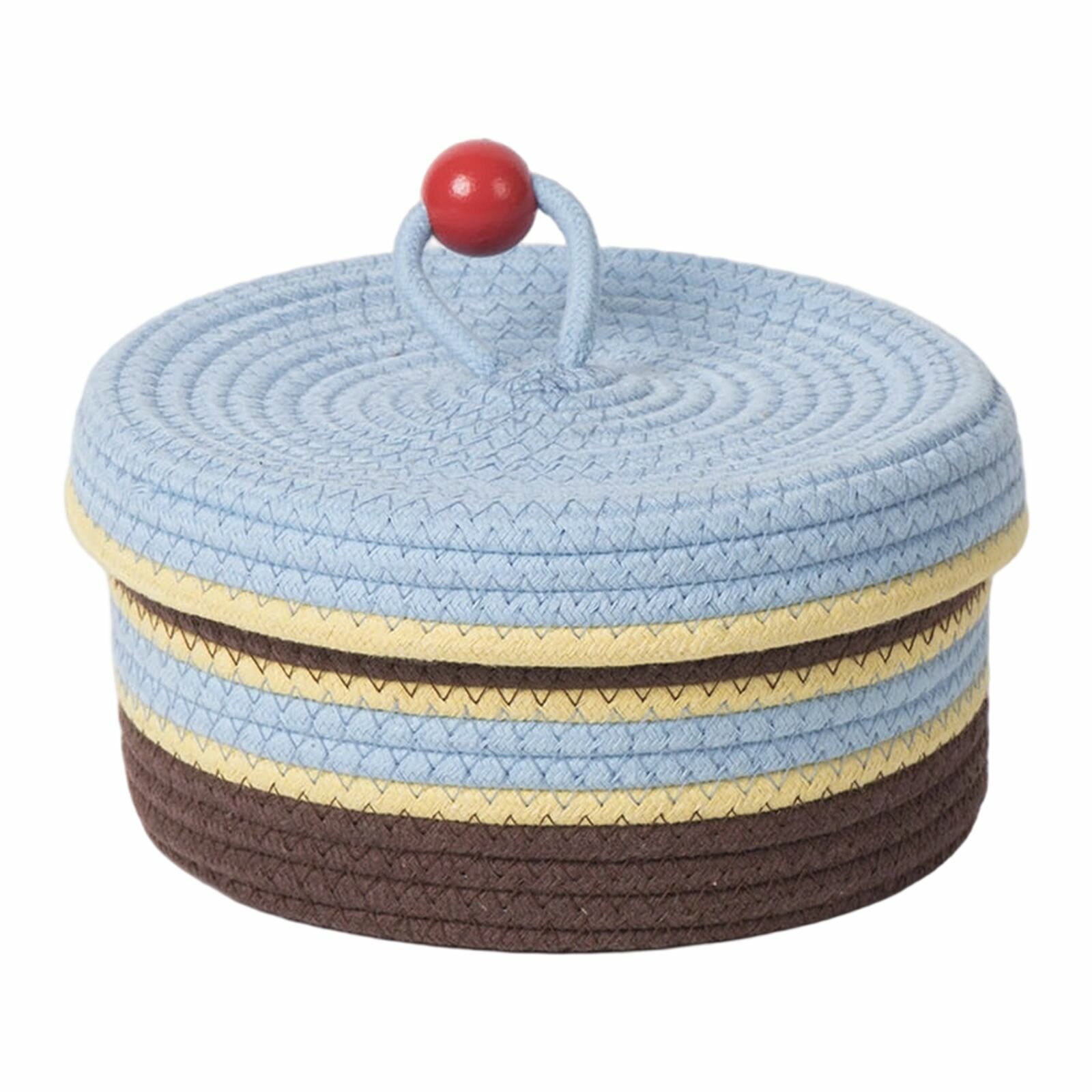 Плетеная корзина из хлопка с крышкой многофункциональная коробка для хранения косметики игрушек книг