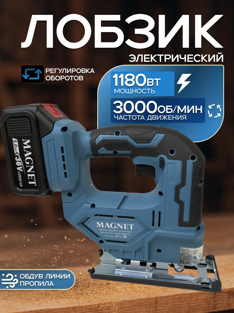 Электрический лобзик аккумуляторный MAGNET 36В 5А с кейсом ,1180 BT