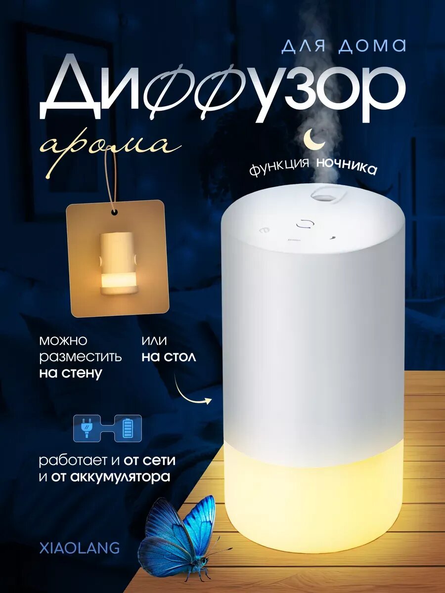 Аромадиффузор-ночник 2 в 1 Xiaolang Intelligent Sensor Fragrance Machine (LQ-ZNPXJ02) Elegant Rain