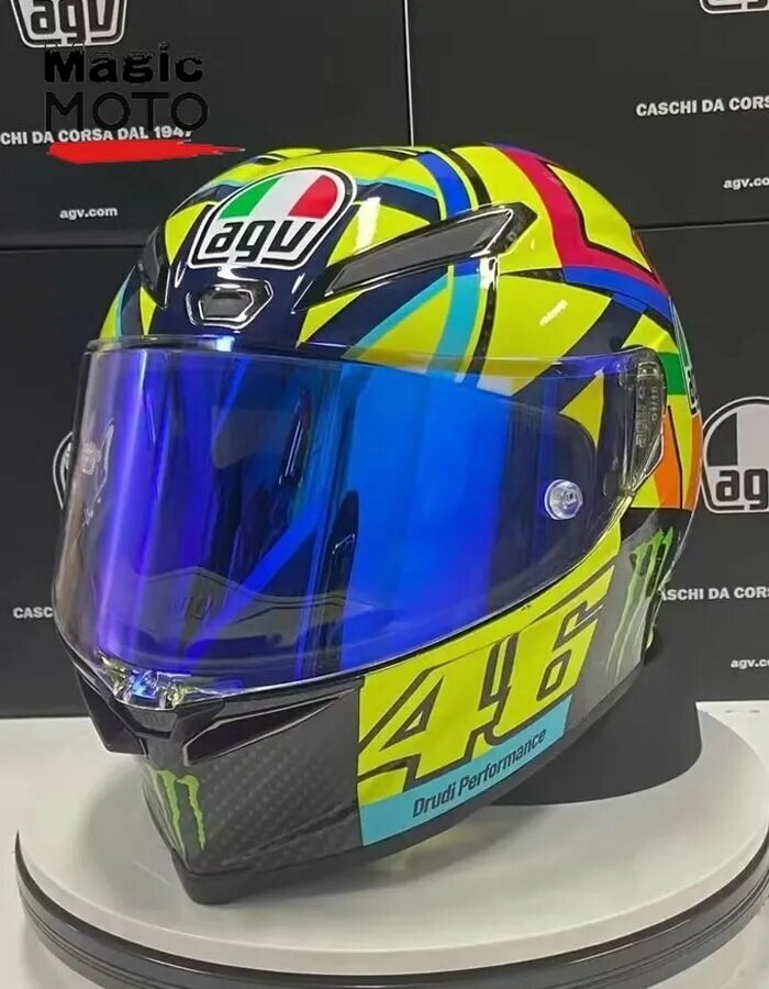 AGV Мотошлем, цвет: желтый, красный, размер: XXL