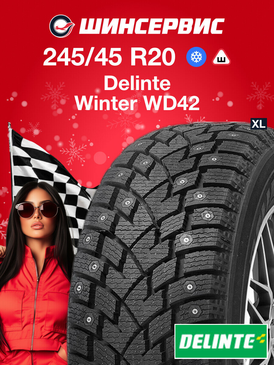 Зимняя шипованная шина Delinte Winter WD42 245/45 R20 103H