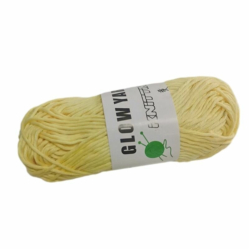 Светящаяся пряжа для вязания хлопковая нить для шапок свитеров шарфов, - G006 ярко - желтый