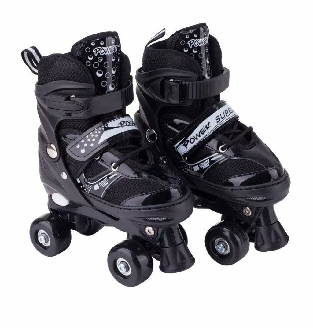 Roller skate adult and kids with pvc wheels and breathable pu mesh material for fun and safety black s 31 34