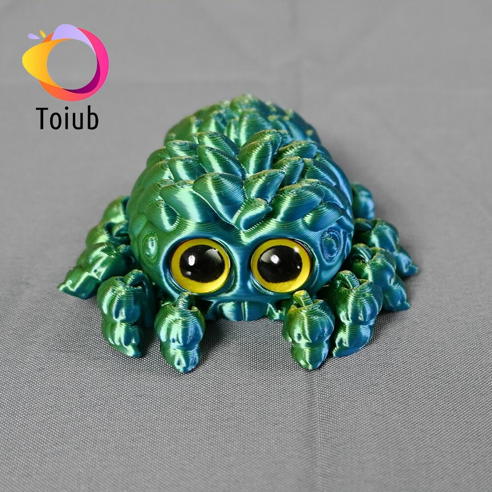 Украшения-пауки с 3D-принтом и большими глазами, зеленые, 1 шт