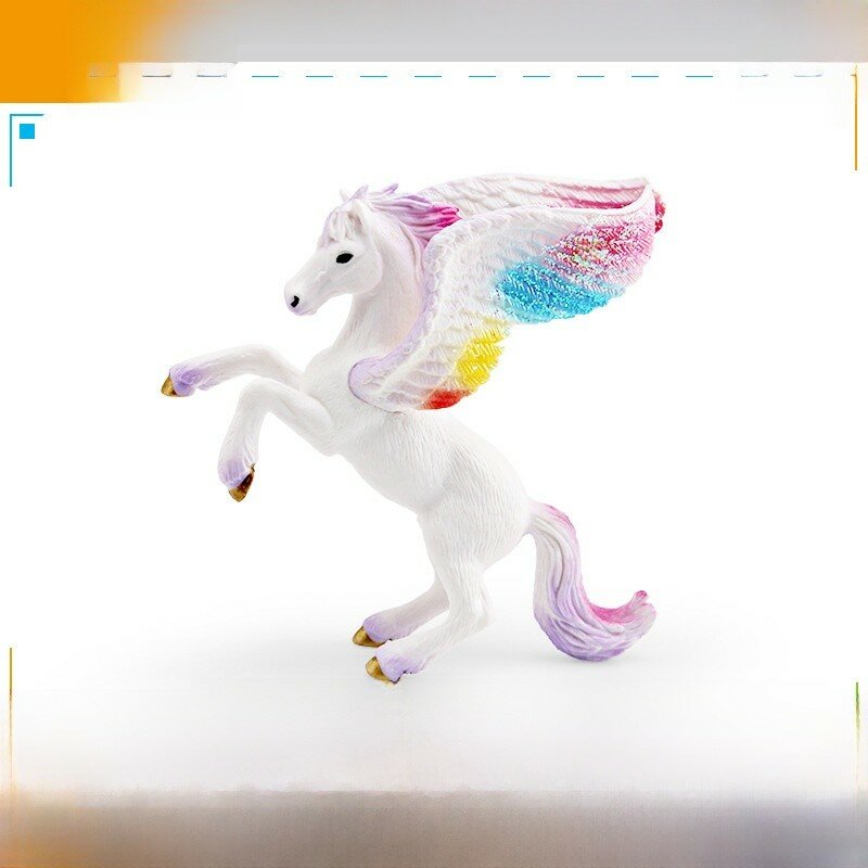 Mythical unicorn display pvc static model kids room ornament for fantasy animal fans multicolor