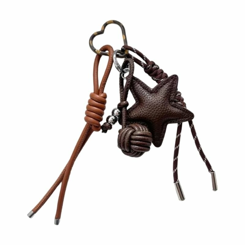 Подвеска в виде чрезвычайно сложной сумки звезды из кожи-коричневый