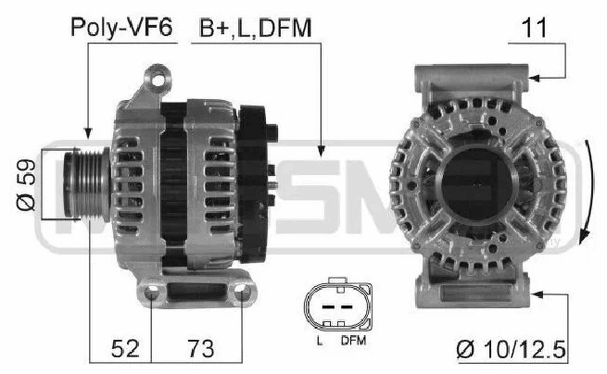 Генератор ERA 210421, для Ford Transit, Peugeot Boxer