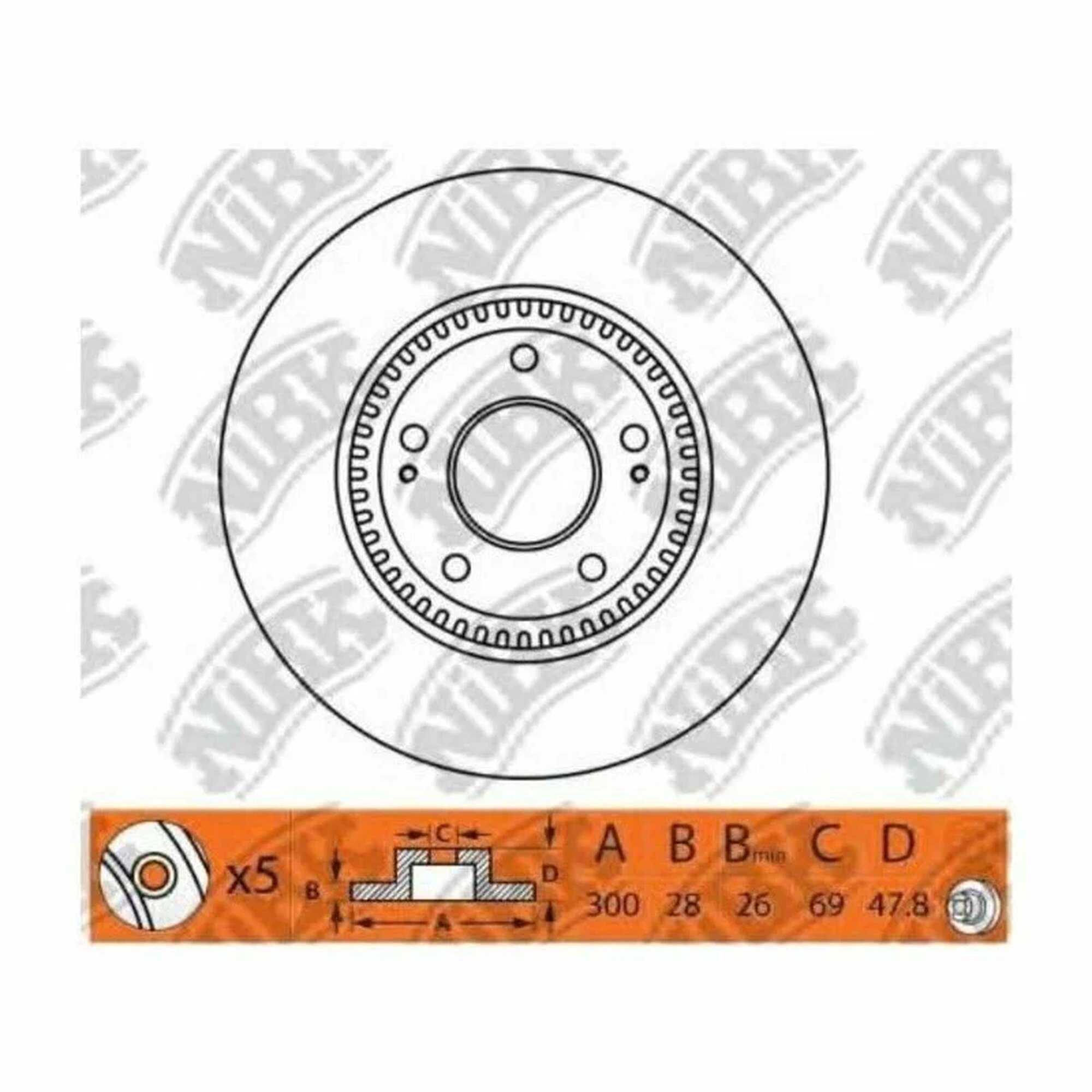 Диск тормозной NIBK Original RN1348, для Hyundai, Kia, передний, вентилируемый, серый чугун