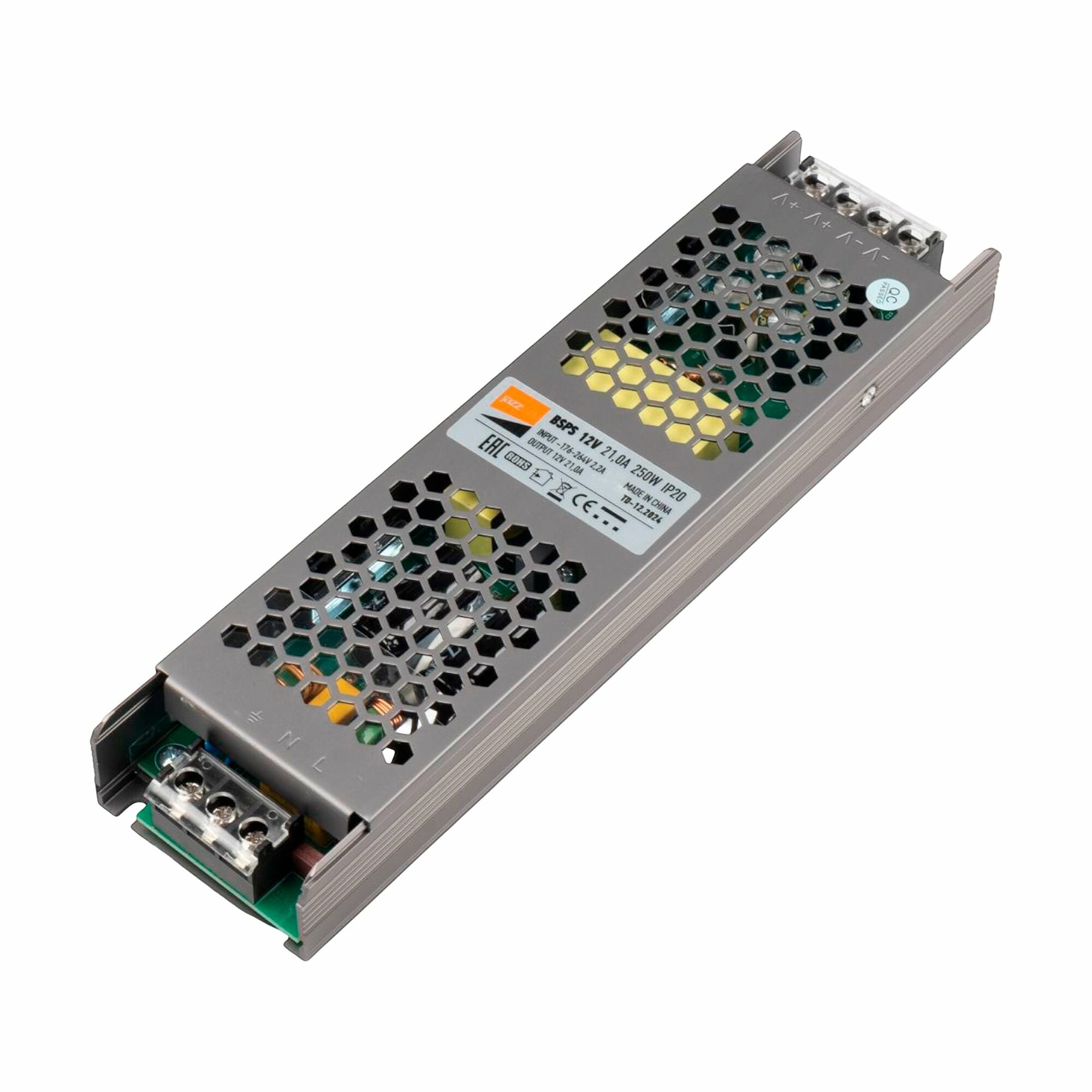 Блок питания для светодиодной ленты 12V 250W 12В 250Вт IP20 Jazzway