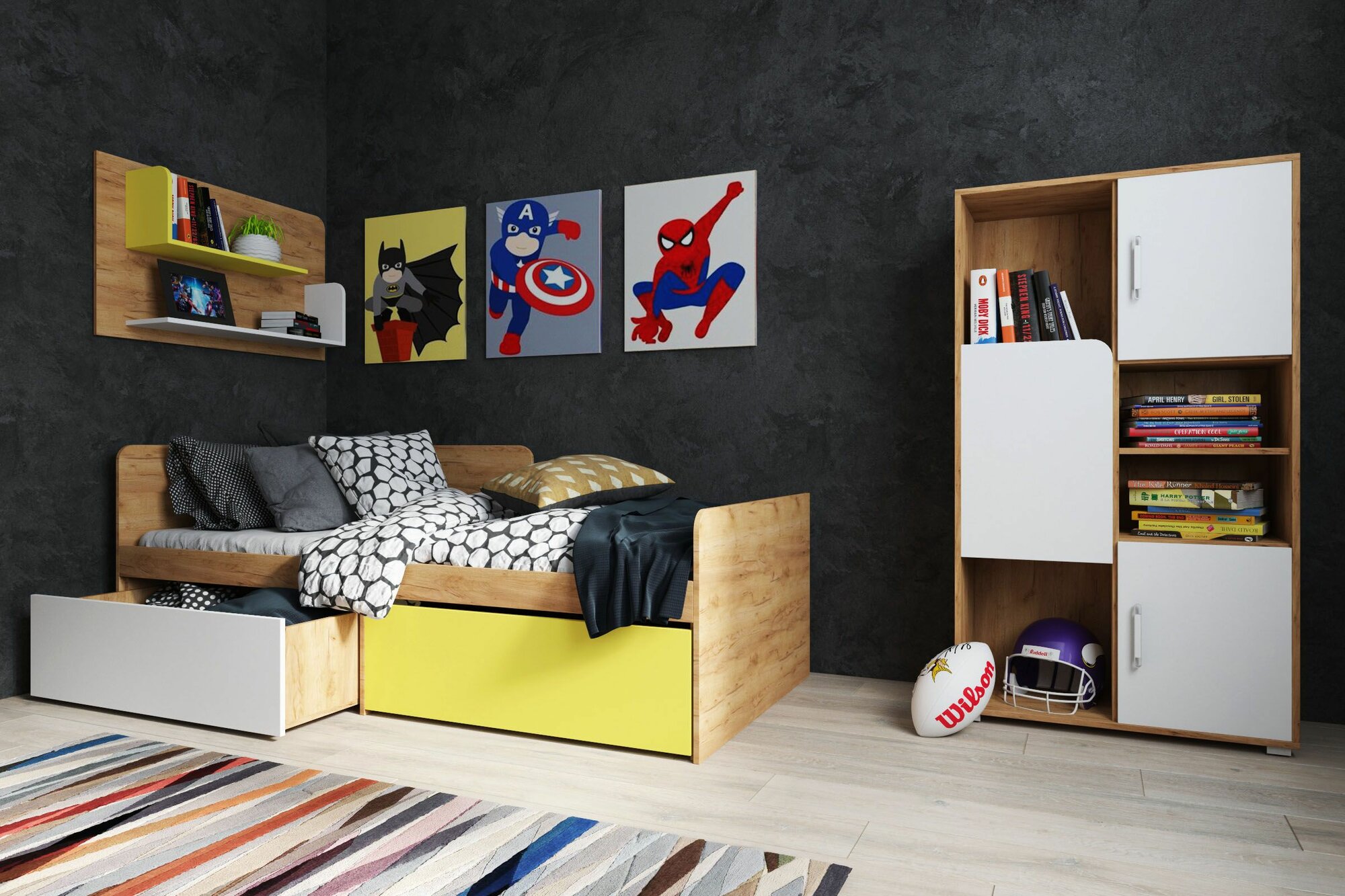 Дастин комплект №3 (кровать+полка+стелаж)