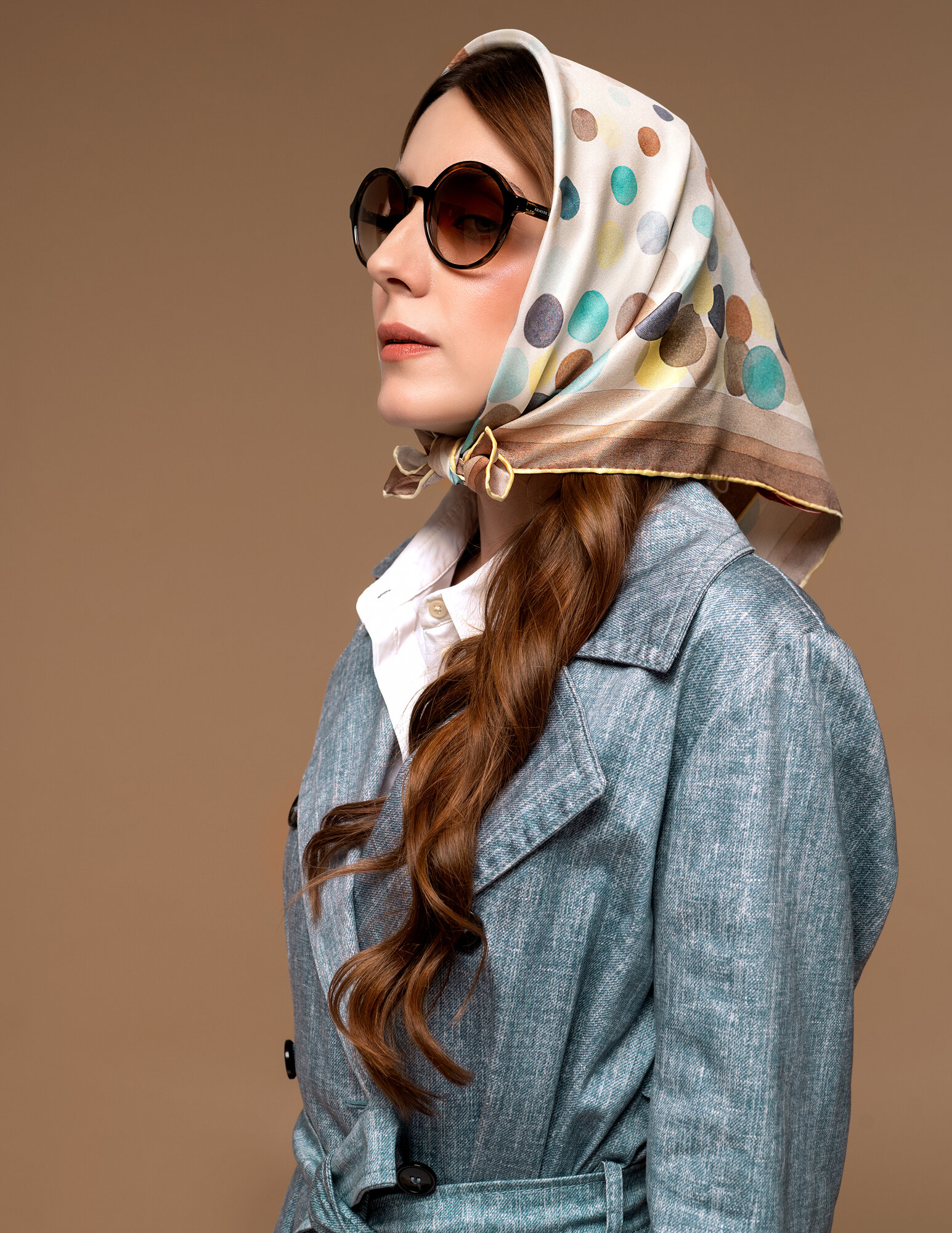 Платок Mon ame Горошки для женщин