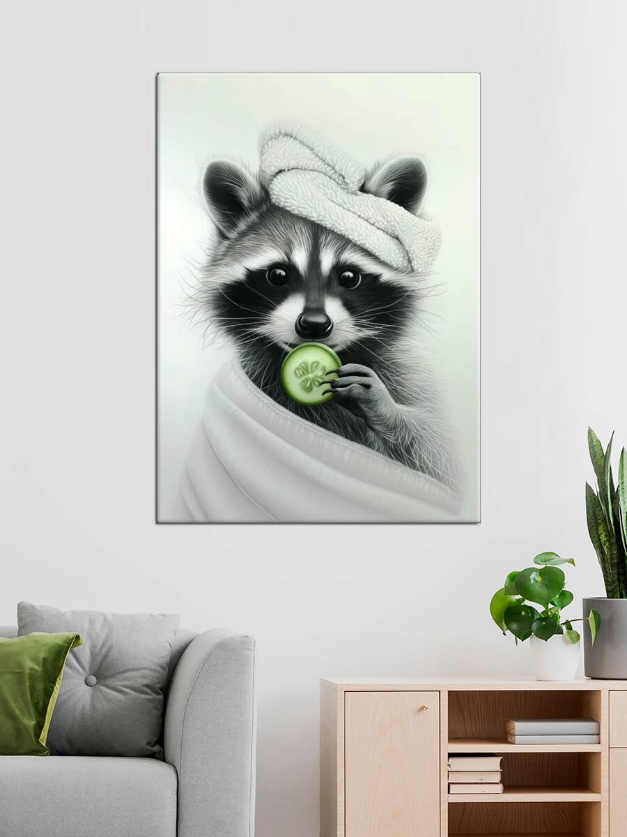 Картина на стену "Животные в ванной", 50х70 см