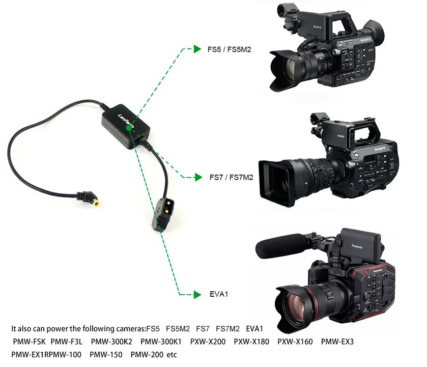 Регулируемый адаптер питания постоянного тока D-Tap 12 В для видеокамеры Panasonic EVA1 Sony FS5 FS7 Mark II Anton