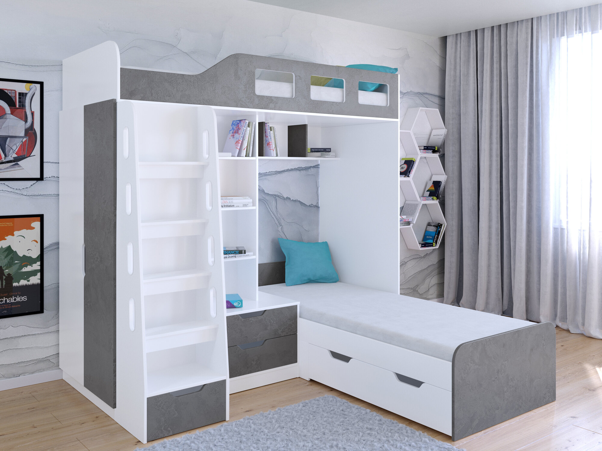 Кровать двухъярусная Астра 4 РВ-Мебель