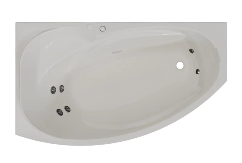 Акриловая ванна Radomir София Стандарт 169x99, с каркасом, с экраном, угловая, левая, пристенная, белая, глянцевая, асимметричная, с сиденьем, с гидромассажем, антискользящее покрытие