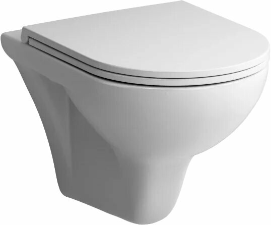 Унитаз подвесной AM.PM Gem C901700SC с микролифтом, безободковый, овальный, без бачка, фарфоровый, антивсплеск, белый