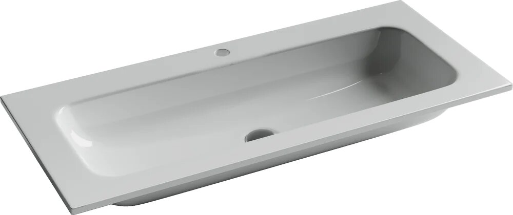Мебельная раковина Ceramicanova Grace CN7013 101 накладная, фарфоровая, белая, раковина для ванной, прямоугольная