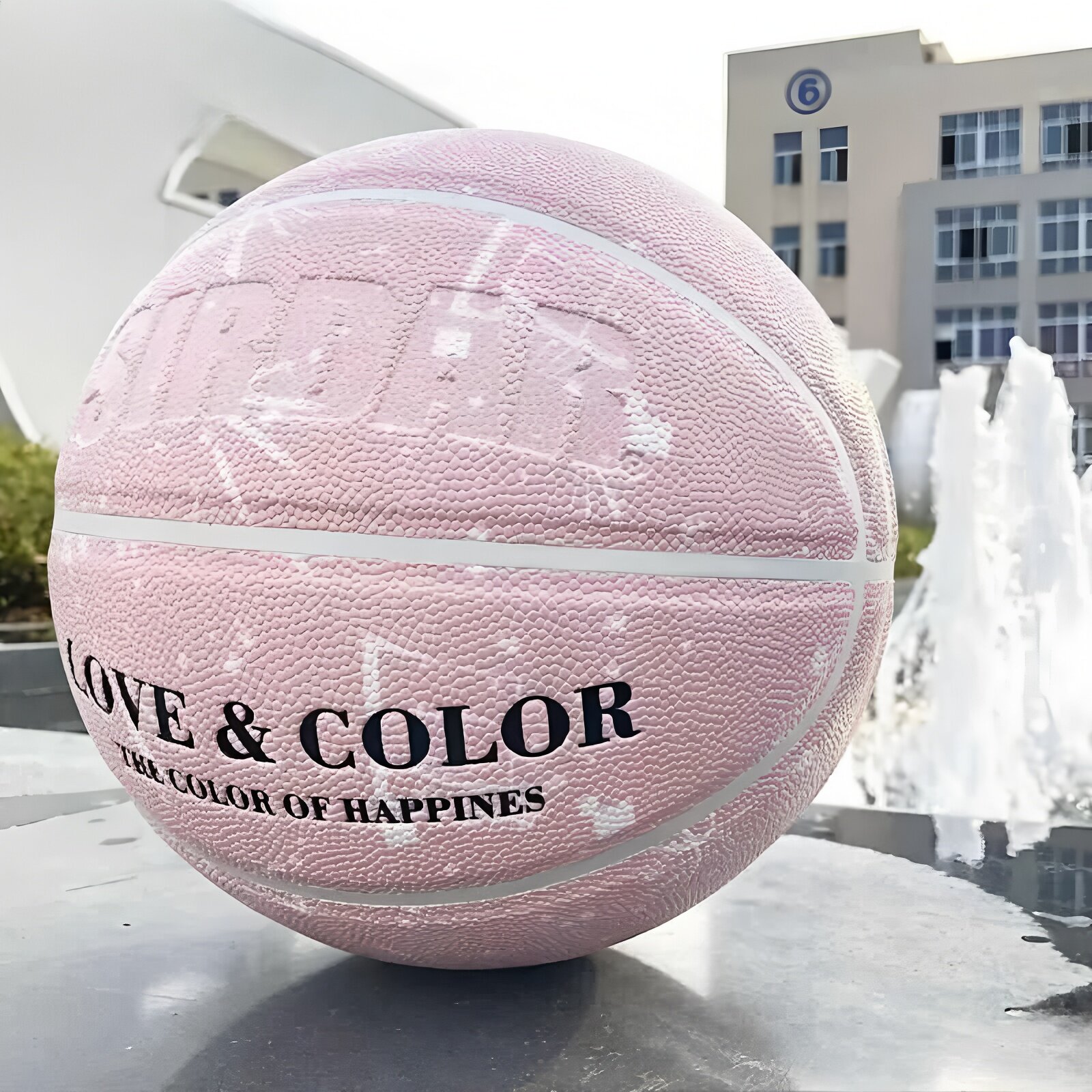 Баскетбольный мяч, 7-го размера, напудренный, светло-розовый