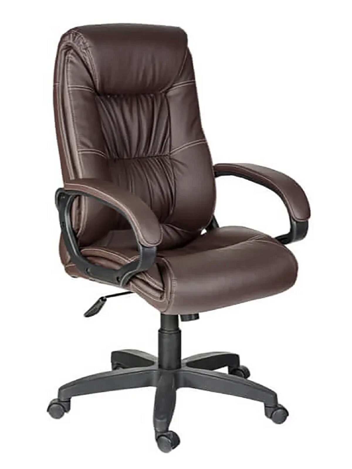 Компьютерное кресло OLSS Ромул с мягкими подлокотниками, экокожа коричневая