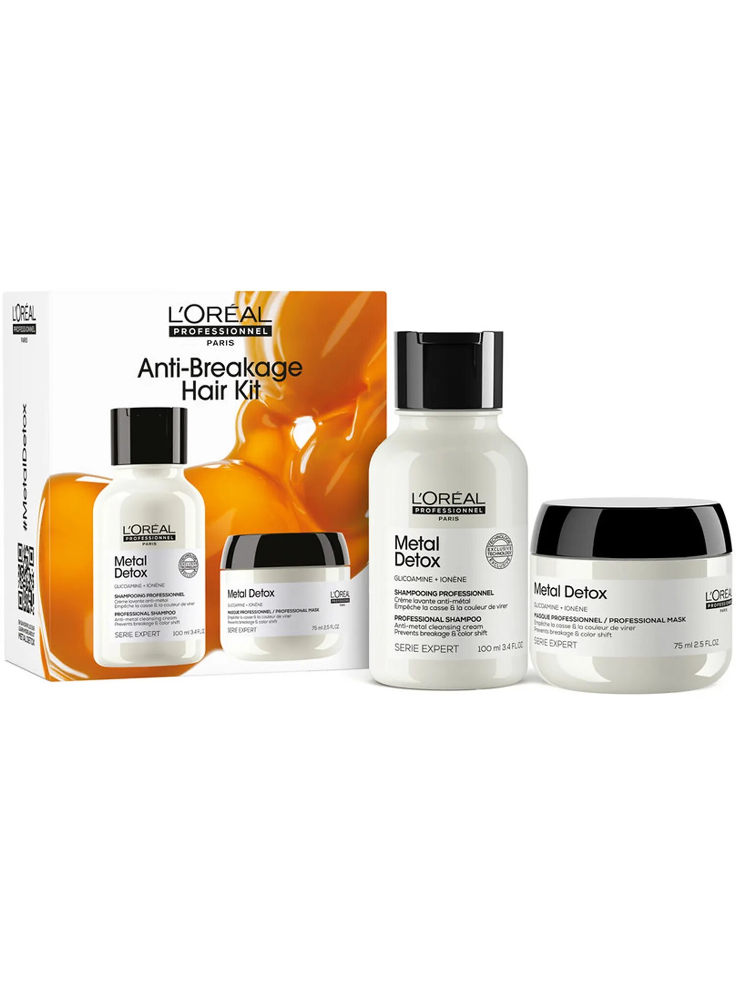 Набор L'Oreal Metal Detox Shampoo & Mask, шампунь 100 мл + маска 75 мл, для всех типов