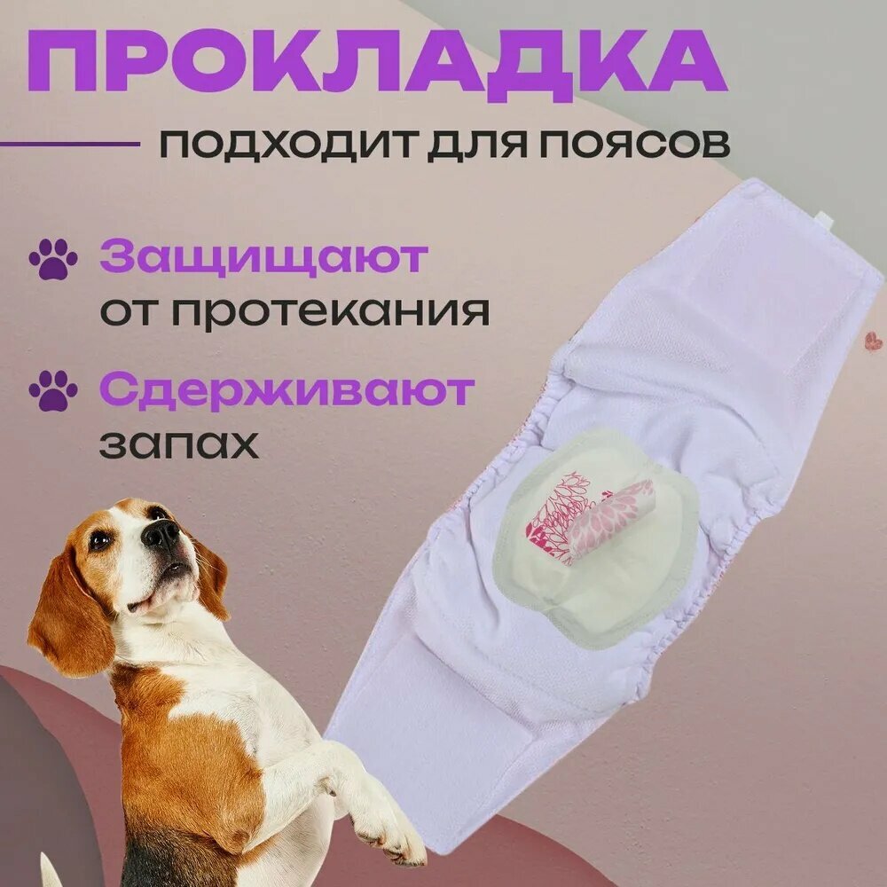 Прокладки для собак гигиенические в трусы во время течки, вкладыш в пояс, памперсы или подгузники для собак
