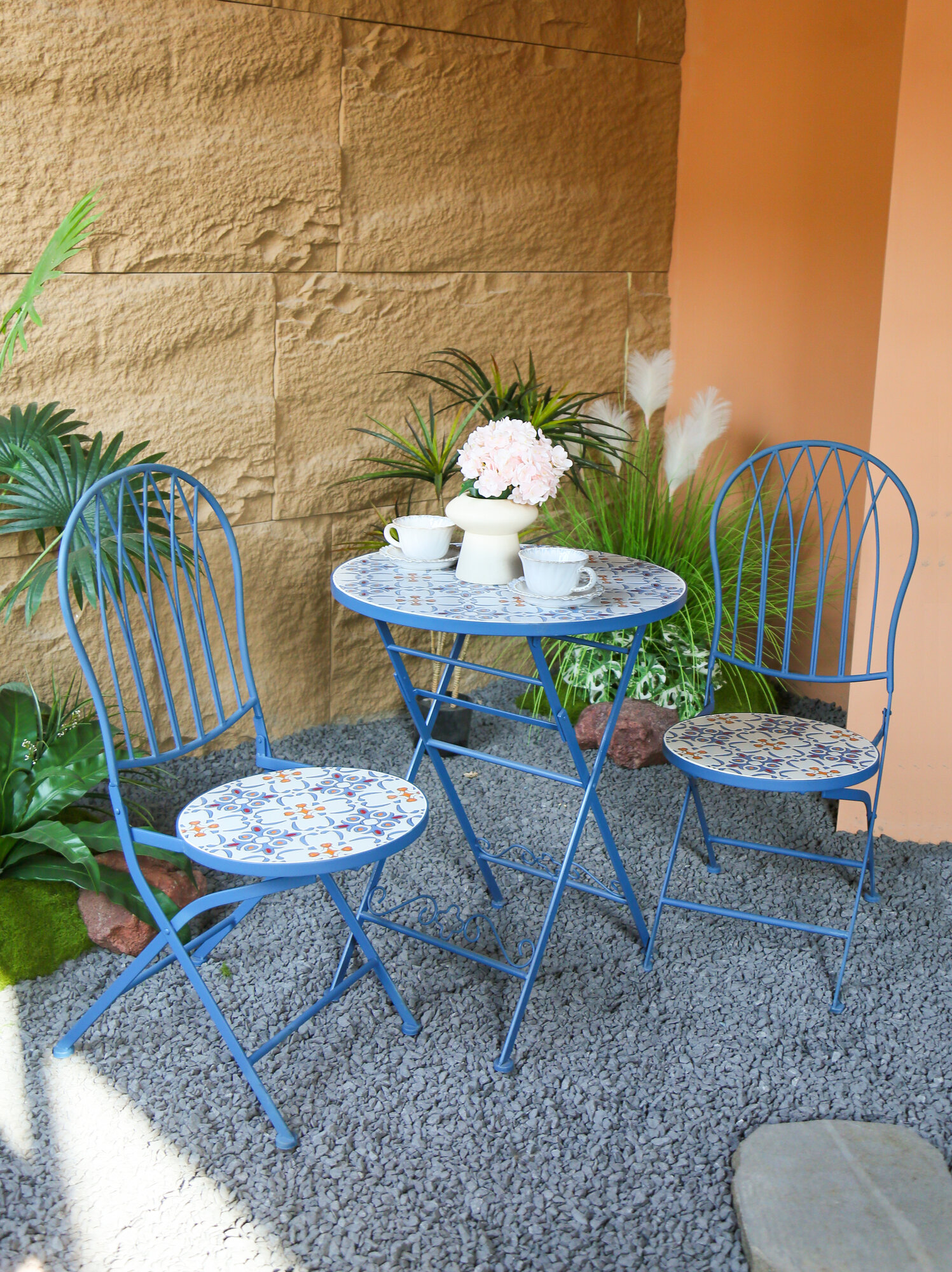 Комплект садовой мебели ВВА "Сапфир", складной, металл/пластик, синий