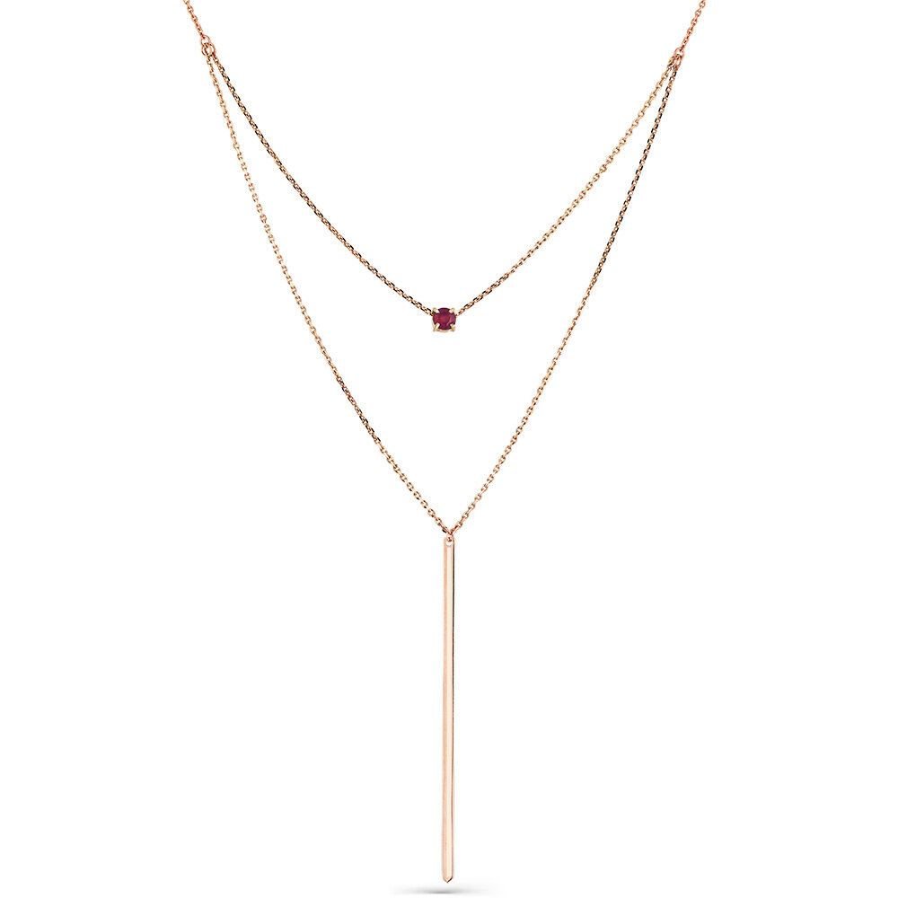Колье, красное золото, 585 проба, рубин