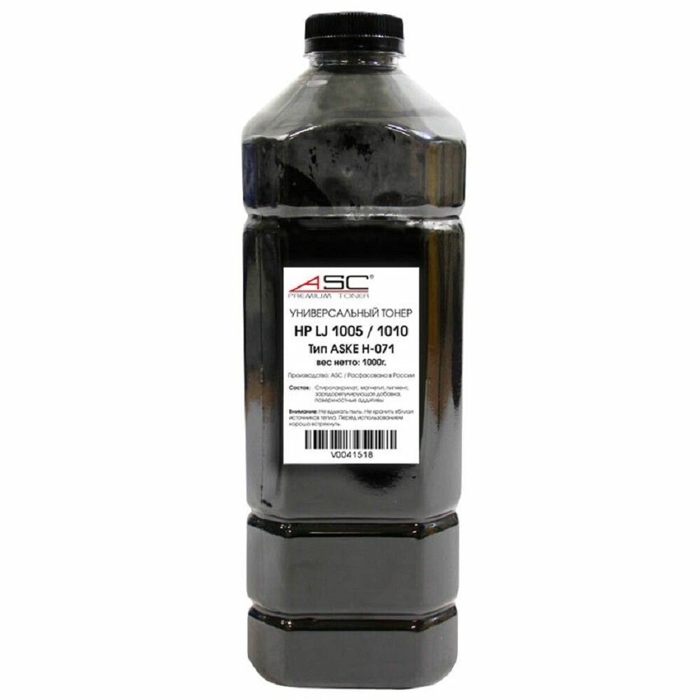Расходные материалы ASC Тонер универсальный для HP LJ 1005 1010 Тип ASKE H - 071 , Bk, 1 кг, канистра