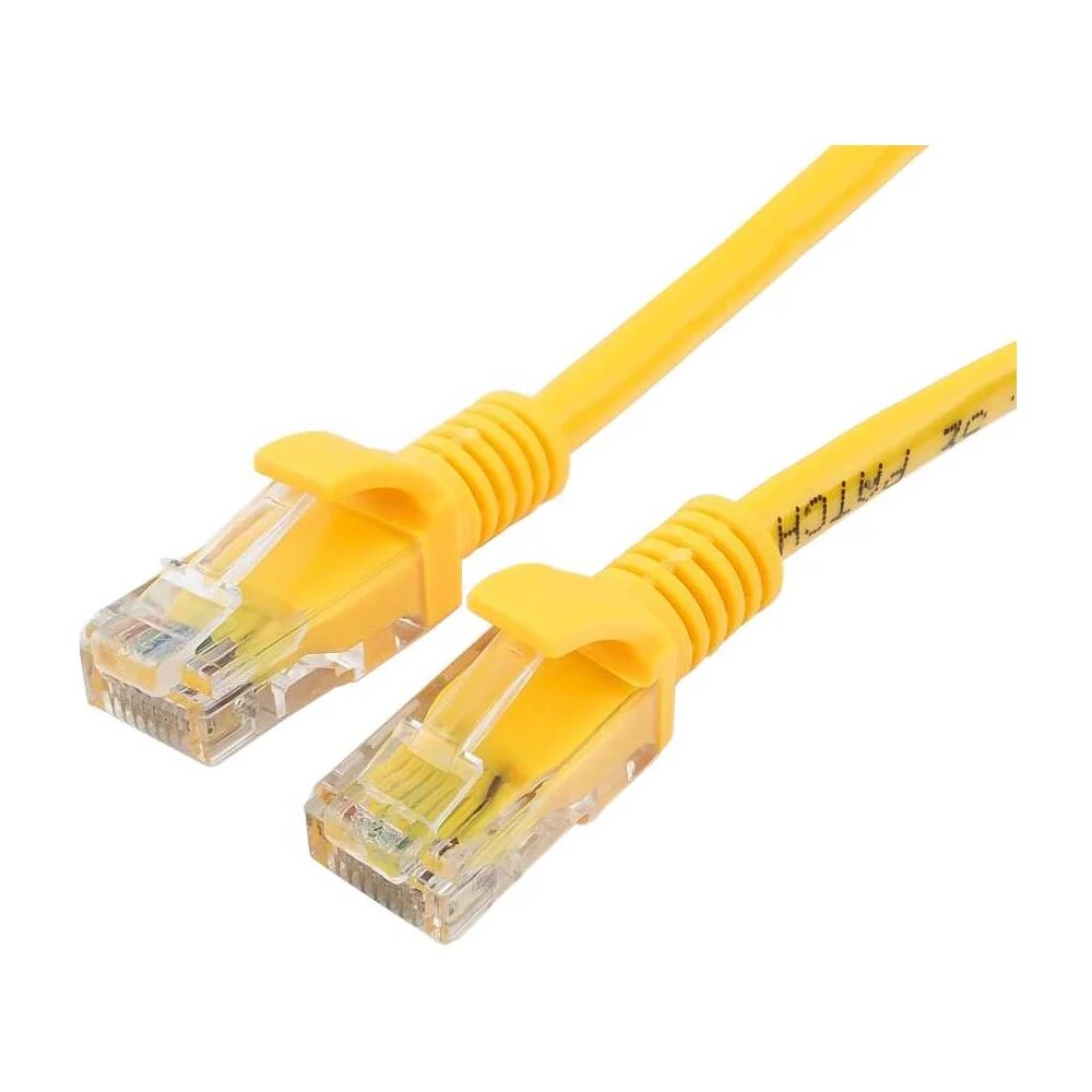 Многожильный патч-корд Cablexpert UTP кат.5e, 10м, литой, жёлтый PP12-10M/Y, Rj-45 (8p8c) диаметр проводника