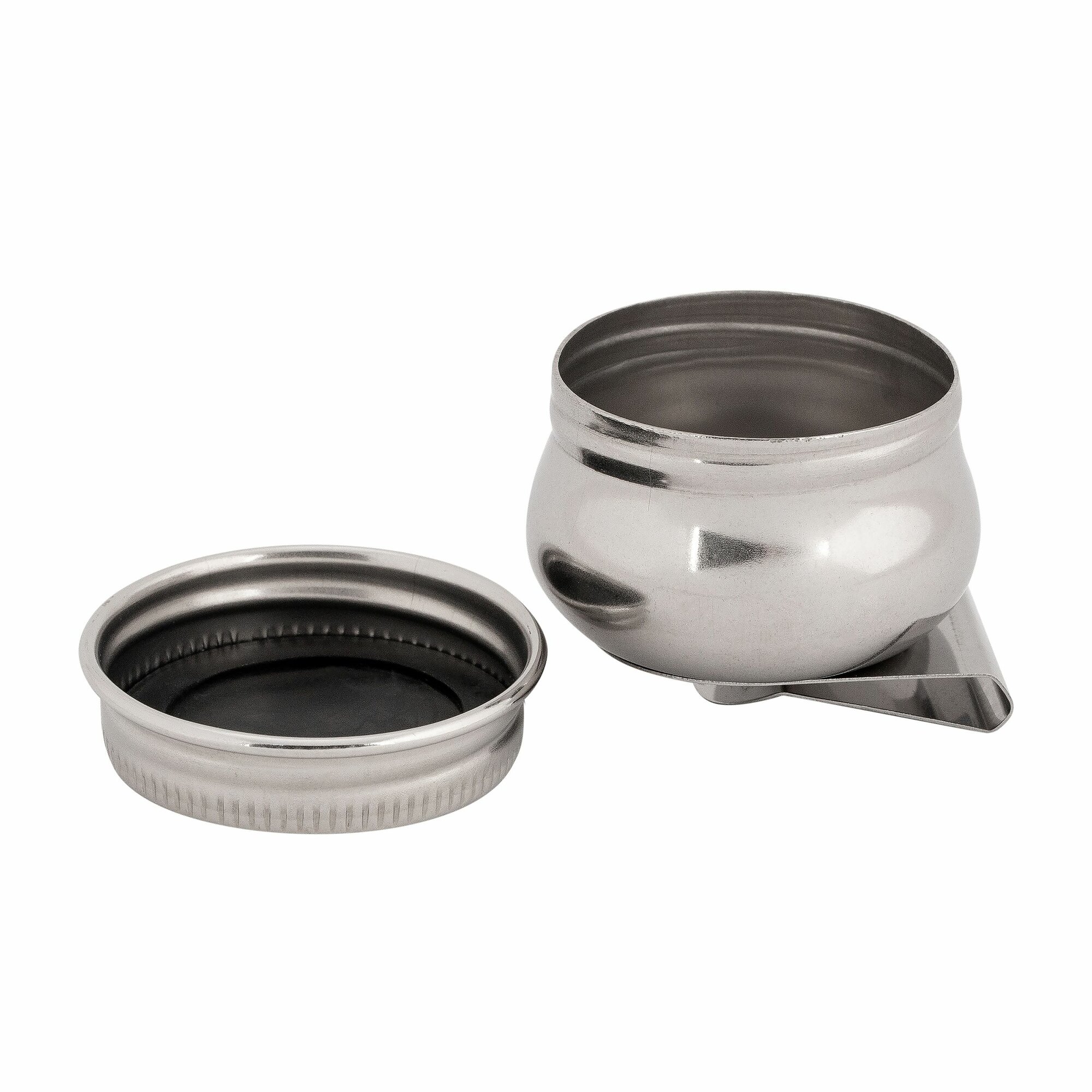 Маслёнка металлическая, одинарная, с крышкой (d 4.2см, h 3.5см)