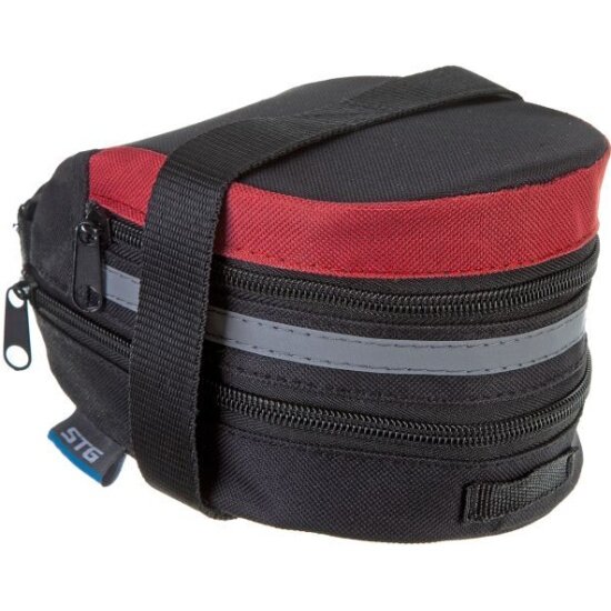 Велосумка Stg 13014 под седло, черная/красная.