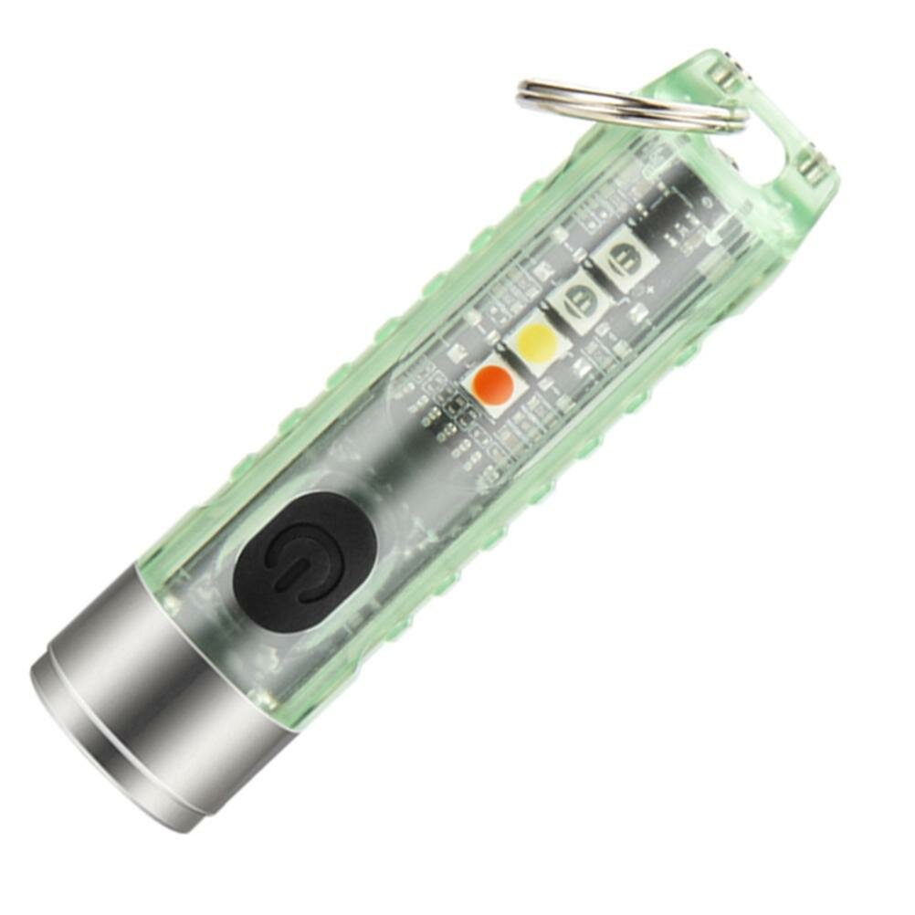 Фонарик для ключей на открытом воздухе переносная быстро зарядка мини -карманный фонарик с красными синим фиолетовым светом Магнитное всасывание