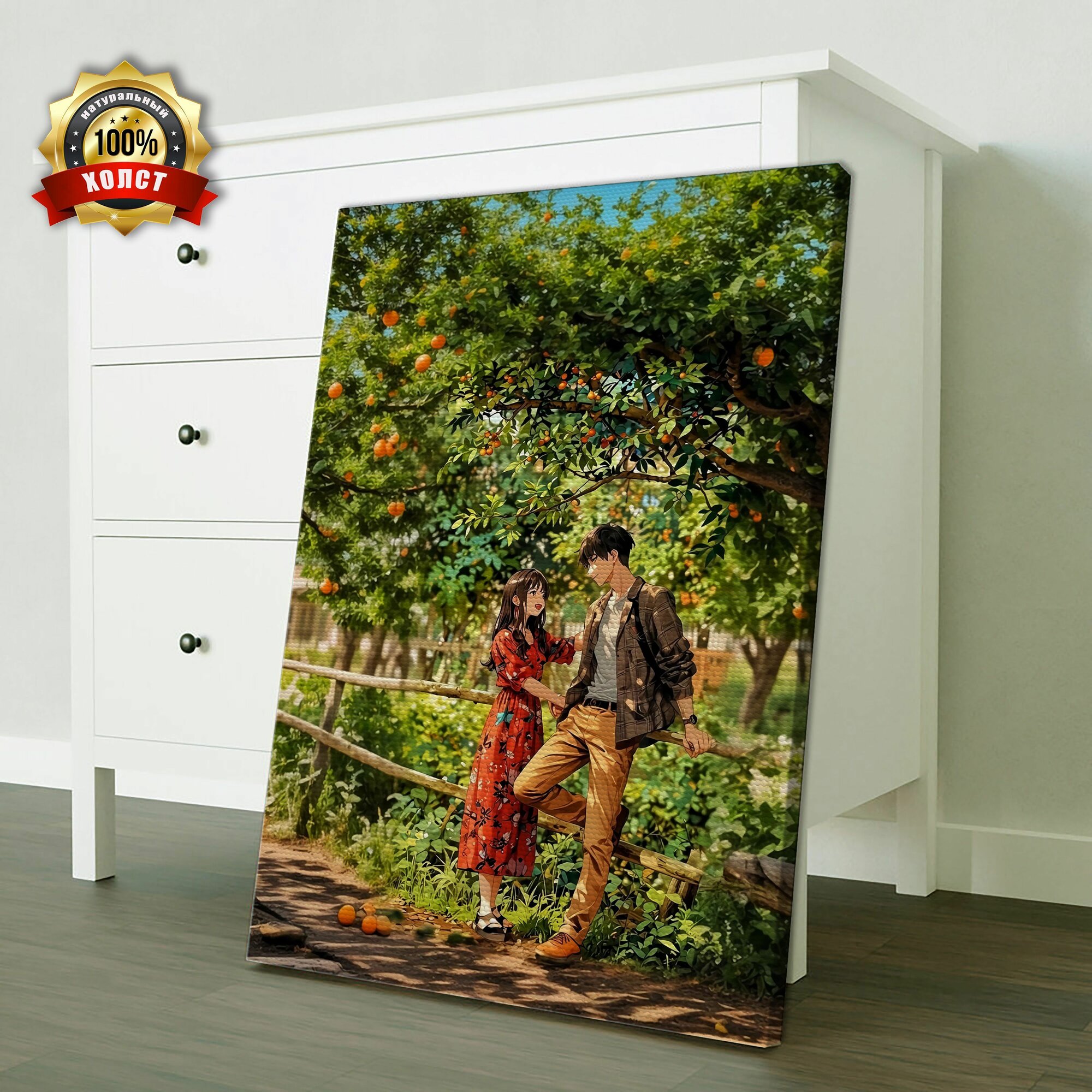 Картина Аниме парень и девушка 50*70