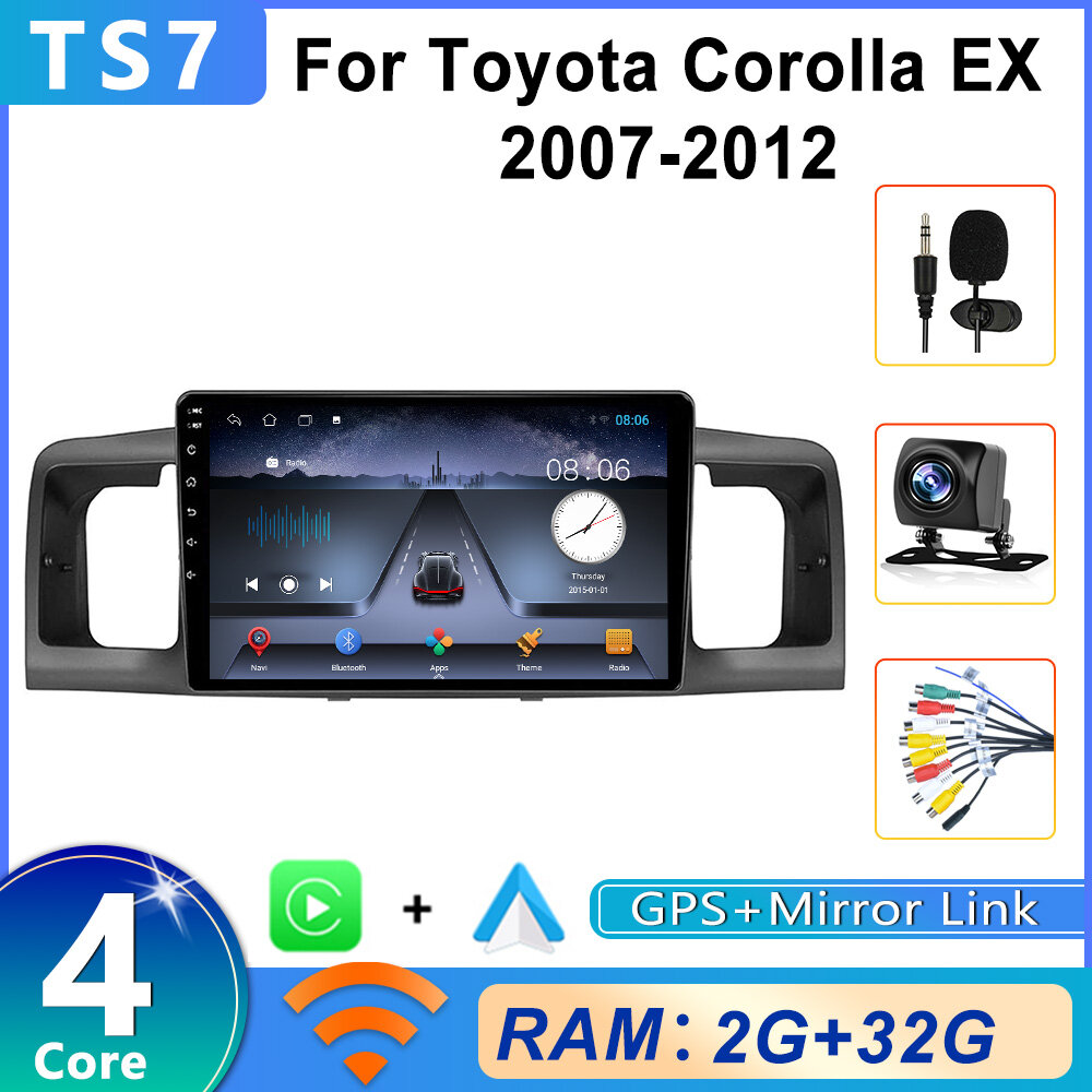 Штатная магнитола Toyota Corolla E120 2000-2004 CARPLAY WiFi блютуз навигатор Мультимедиа автомабиля