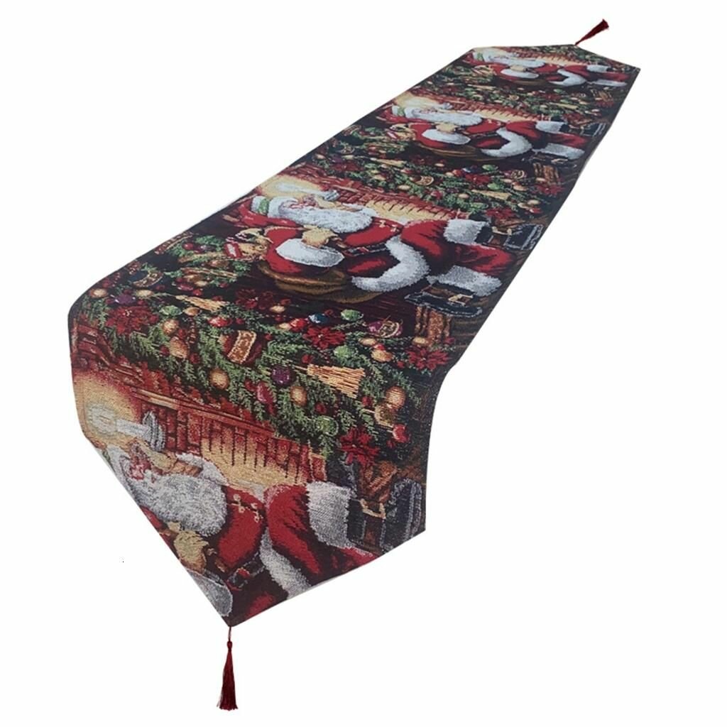 Скатерть со снежинками для рождественских вечеринок 33x180 см, - Новый подсолнечный Христос