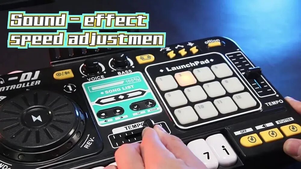 Детский музыкальный DJ-контроллер, белый цвет, из ABS пластика — фото 1