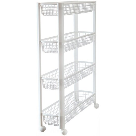 Полка узкая на колёсах Idea (4 секции) М 2719 Белый