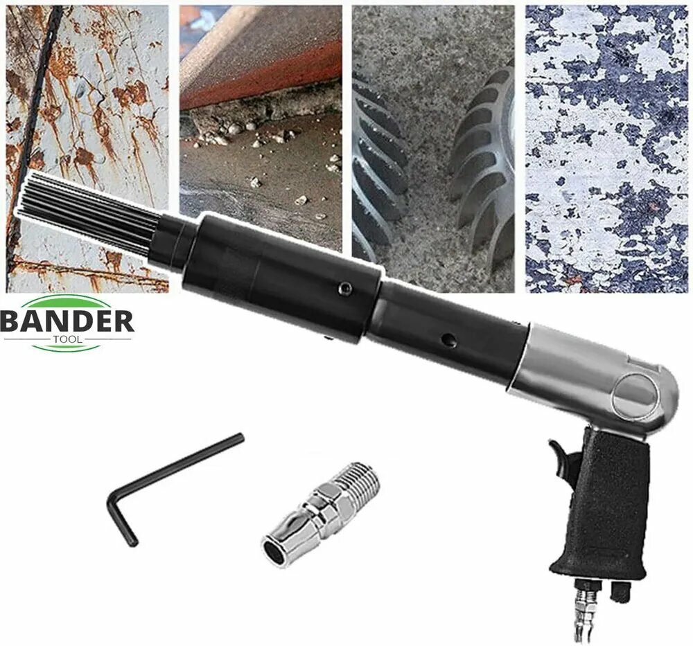 Игольчатый очиститель сжатого воздуха 19 игл для удаления ржавчины длиной 420 мм 3500 ударов в минуту Эргономичная пистолетная рукоятка