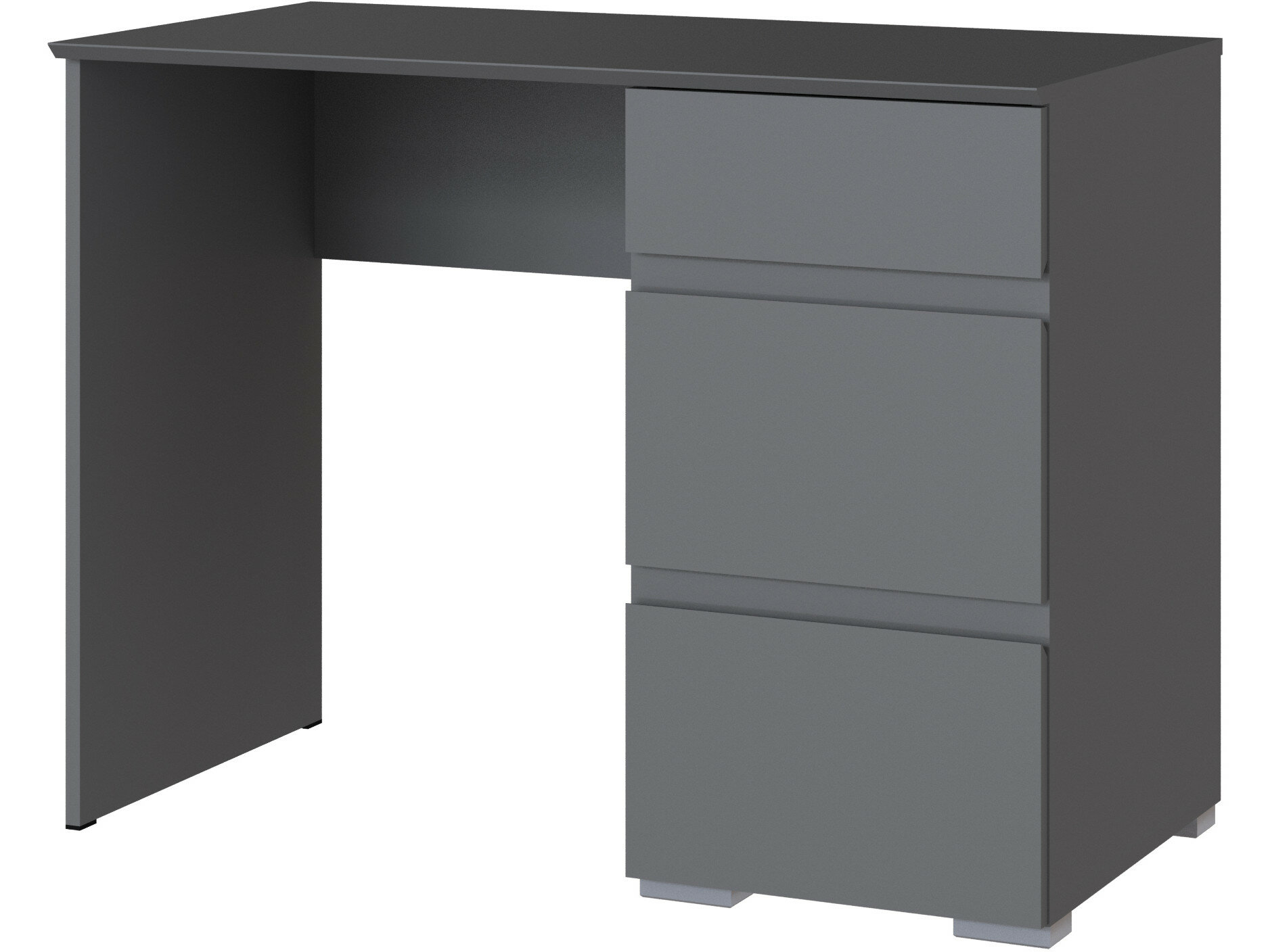 Стол косметический с тремя ящиками, из ЛДСП, в стиле минимализм, графит серый