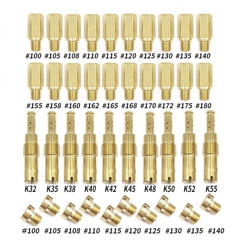 40 шт. главные форсунки карбюратора и медленные пилотные форсунки для PWK Keihin OKO CVK, комплект карбюратора, форсунка, часть мотоцикла, 40 pcs